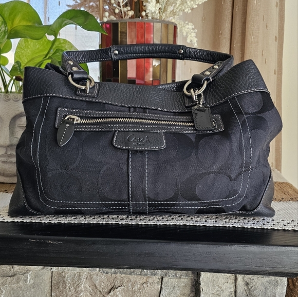 Coach | Bags | Coach Penelope Signature Black Shoulder Bag | Poshmark